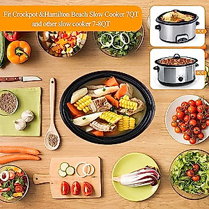 Silicone Slow Cooker Liners For 7-8 Quart Crock Pot，Reusable Leakproof Bpa Free Crockpots Accessories For Oval Crockpots