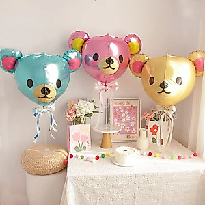 Balloon Sticks with Base, 10 Pack 17"Tall Clear Balloon Stick Stands Holder for Table Top Centerpieces for 10 to 24 inch Balloons Banquet Decor for Birthday/Wedding/Thanksgiving/Baby Shower Party