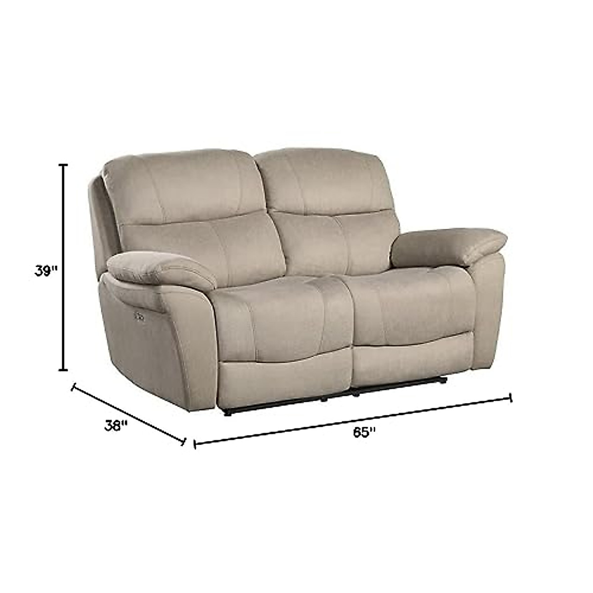 Lexicon Lapointe Wall-Hugger Power Double Reclining Loveseat, Tan