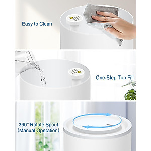 Esemoil Humidifiers for Bedroom, for Large Room, 2.5L Top Fill Cool Mist Humidifiers for Baby, Plants, Smart WiFi Air Humidifier with Diffuser and Nightlight, 28dB, 24H Long Runtime, Work with Alexa