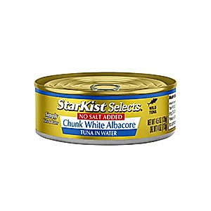 StarKist Selects No Salt Added Chunk White Albacore Tuna in Water - 4.5 oz Can (Pack of 12)