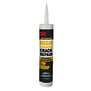 3M High Strength Crack Repair, 10 oz, Wall Crack Repair, Caulk Tube, Ideal for Repairing Large Holes, Cracks & Damaged Surfaces in Drywall, Plaster, Stucco, Concrete & Wood (CR-10-CLK)
