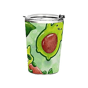 Kigai Stainless Steel Water Bottles Tumbler with Lids & Straws Vacuum Insulated Leak Proof Travel coffee Mug BPA FREE Smoothie Cup 12 OZ, Avocado Animals56954