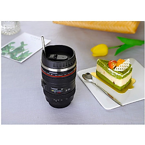 POXIWIN Camera Lens Coffee Mugs,Stainless Steel Camera Lens Cups,Unique Gift Idea for Photographers,Novelty Coffee Mugs for Home Supplies,Men,Women,Christmas