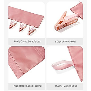 Pansyling Foldable Travel Clothespin Hangers Cloth Clip for Underwear Sock Drying Rack with Clips for Laundry Folding Travel Vecro Hanger Clips Clothesline with 6 Clips, Red Set of 4