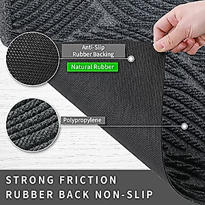 Yimobra Front Door Mat Outdoor Entrance, Heavy Duty 29.5 x 17 Inch Waterproof Patio Guard Doormat, Non-Slip Stain and Fade Resistant Shoe Scraper for Indoor, Entryway, Dark Grey