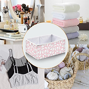 QUGRL Cute Halloween Ghost Storage Bins Organizer Boo Pink Foldable Clothes Storage Basket Box for Shelves Closet Cabinet Office Dorm Bedroom 15.75 x 10.63 x 6.96 in