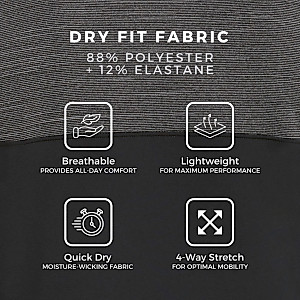 Three Sixty Six Quick Dry Golf Shirts for Men - Moisture Wicking Short-Sleeve Casual Polo Shirt