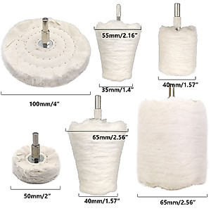 Tworider 11 pcs Buffing Wheel for Drill, Buffing Pad Polishing Wheel Kits, Wheel Shaped Polishing Tool for Metal Aluminum, Stainless Steel, Chrome, Jewelry, Wood, Plastic, Ceramic, Glass, etc