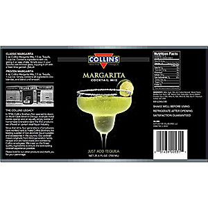 Collins Margarita Mix | Made With Lime, Lemon and Orange Juice With Natural Flavors | Cocktail Recipe Ingredient, 32 fl oz