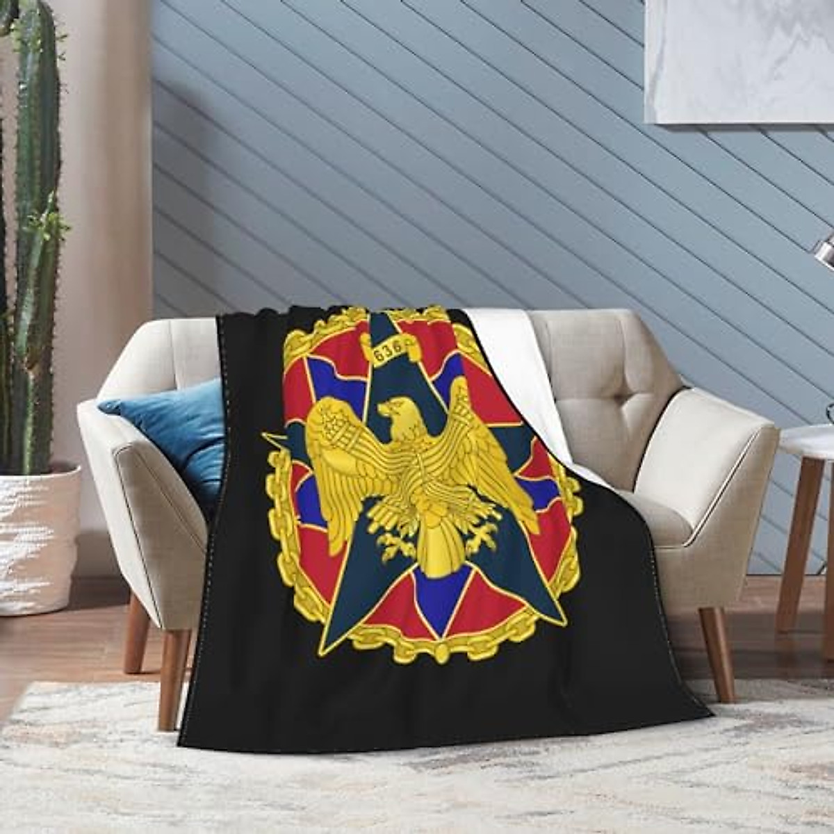 moremohome Anti Pilling National Guard Bureau Organizational Badge Throw Blanket 60"x50" Inches Soft and Comfortable Flannel Throw Blankets