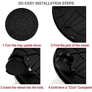 Coadura Plant Caddy with Wheels 15.5 Inch - 2 Pack Plant Caddy on Wheels Heavy Duty,Plant Dolly Plant Tray with Wheels Planter Caddies Indoor/Outdoor, Black