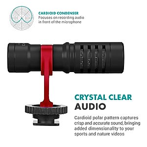 Movo GPR-5 GoPro Case with Microphone for Camera - for GoPro Hero 5, 6, 7 - Includes VXR10 Microphone for iPhone, Android, Camera - Shoe Mount for Shotgun Mic - GoPro Mic Adapter Not Included