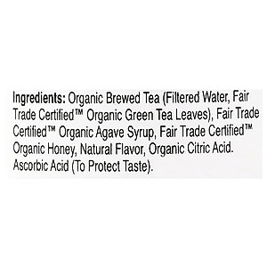 Eat The Change Just Ice Tea Organic Honey Green Tea, Kosher, 16 Fluid Ounces (Pack Of 12)