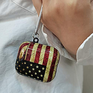 KUXEEN Case Cover Compatible with Airpods, 3 in 1 Cute Hard Airpods Accessories Protective Case Portable & Shockproof Cover Case Portable for Airpods 2 & 1 Women Girls Men (American Flag)