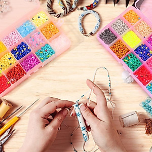 Opret Jewelry Organizer(4 Pack), SMALL Plastic Jewelry Box(15 grids) with Movable Dividers Earring Storage Containers, Size 6.9×3.9×0.9in