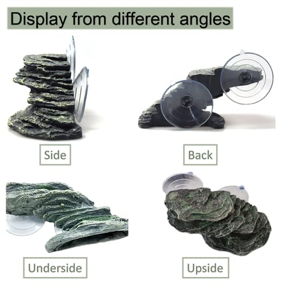 kathson Turtle Basking Platform Tortoise Dock Aquarium Landscape Decorative Climbing Ramp Shale Small Stone Ornament Rock for Frogs, Newts