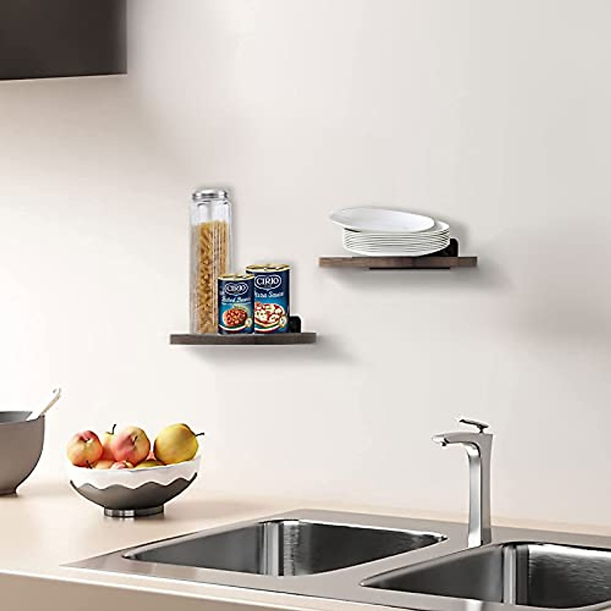 Wall Mounted Floating Shelves Wall Small for Speaker Shelf, Bedroom, Barthroom, Living Room, Kitchen, Office and Wall Shelf Speaker Stand for Plant Wall Shelf, TV Soundbar, Speaker and More (Set of 2)