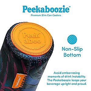 PEEKABOO Premium Slim Can Cooler, Durable and Stretchable fits 12 to 16 oz. Slim Cans and Bottles Too. (Vice City Camo - 1pc)