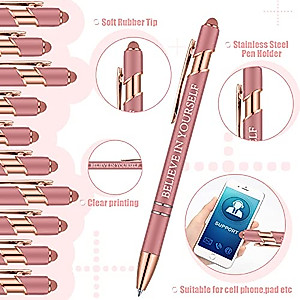 Chrisfall 10 Pieces Ballpoint Pens Office Inspirational Quotes Snarky Screen Touch Stylus Pen Encouraging Scriptures, Black Ink (Rose Gold, Boss Lady)¡­