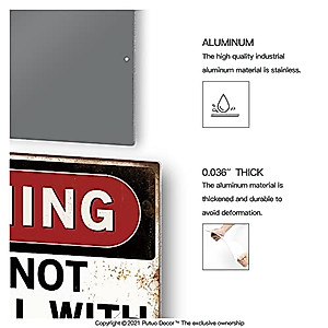 Putuo Decor Funny Sarcastic Metal Tin Sign Man Cave Bar Decor Warning Dose Not Play Well With Liberals 12 x 8 Inches