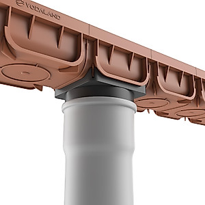 Vodaland - 4 Inch Trench Drain System with Grate - Terracotta - Easy 2 (5)