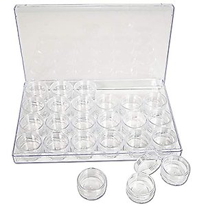 The Beadsmith Personality Case - Clear Storage Organizer Box, 9.5 x 6.4 inches - Includes 24 Small Containers with lids – 1.5 x 0.8 inches, Bead Holder
