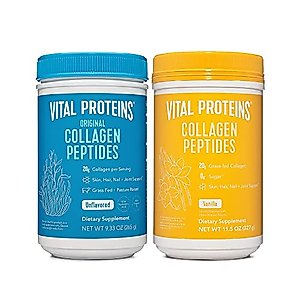 Vital Proteins Collagen Peptides Powder, 9.33 oz Unflavored + 11.5 oz Vanilla