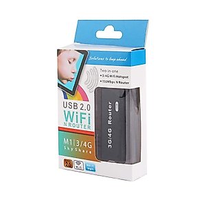 Wireless Router,Network Router Mini Portable 3G/4G WirelessN USB WiFi Hotspot Router AP 150Mbps WLAN LAN RJ45