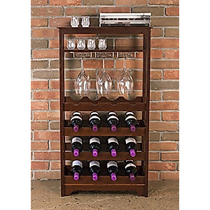 Merry Products 16-Bottle Wine Rack, Espresso