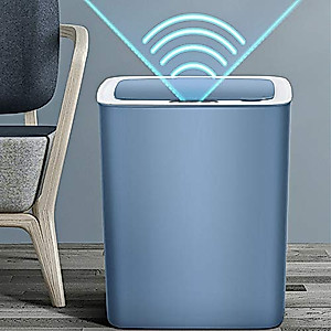 Garbage Can Waste bin Sensor Electronic USB Trash can Automatic Trash cans 14L Smart Induction Sensor Automatic Intelligent Waste Bins (Blue, USB Charger)