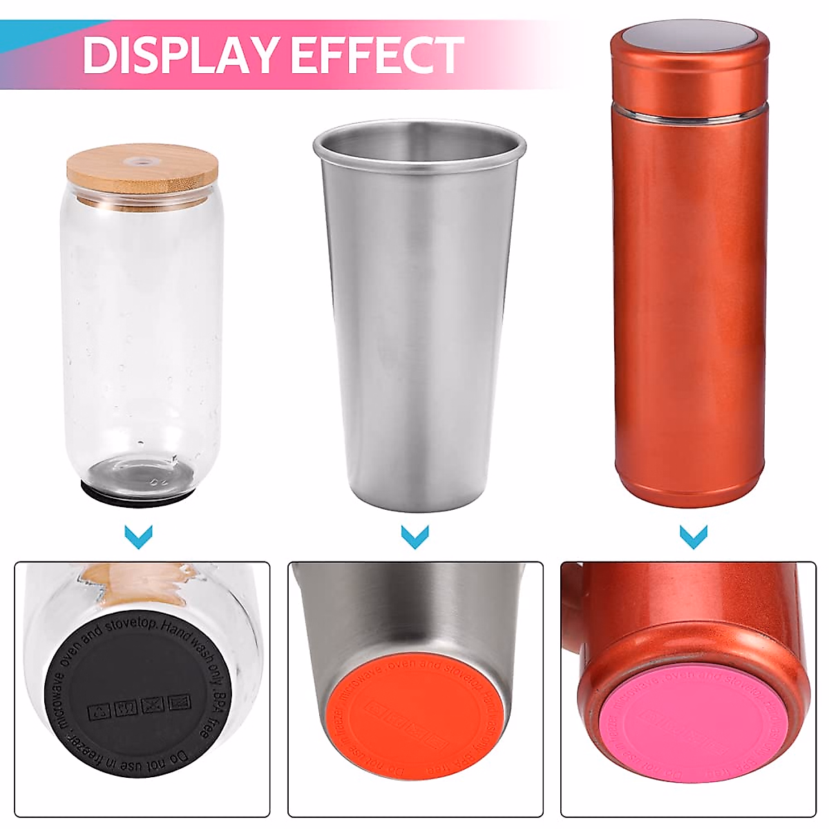 Bibabala 25pcs Silicone Bottoms for Tumblers, Wine Glasses & More (2.2x0.1inch)