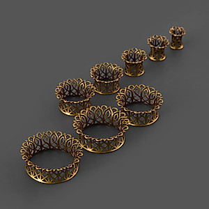 ERKUOO 2PCS Hollow Pattern Ear Gauges Double Flared Ear Tunnel Plug Piercing Expander Flesh Earring Stretcher Lobe Piercing Jewelry 0g(8mm)