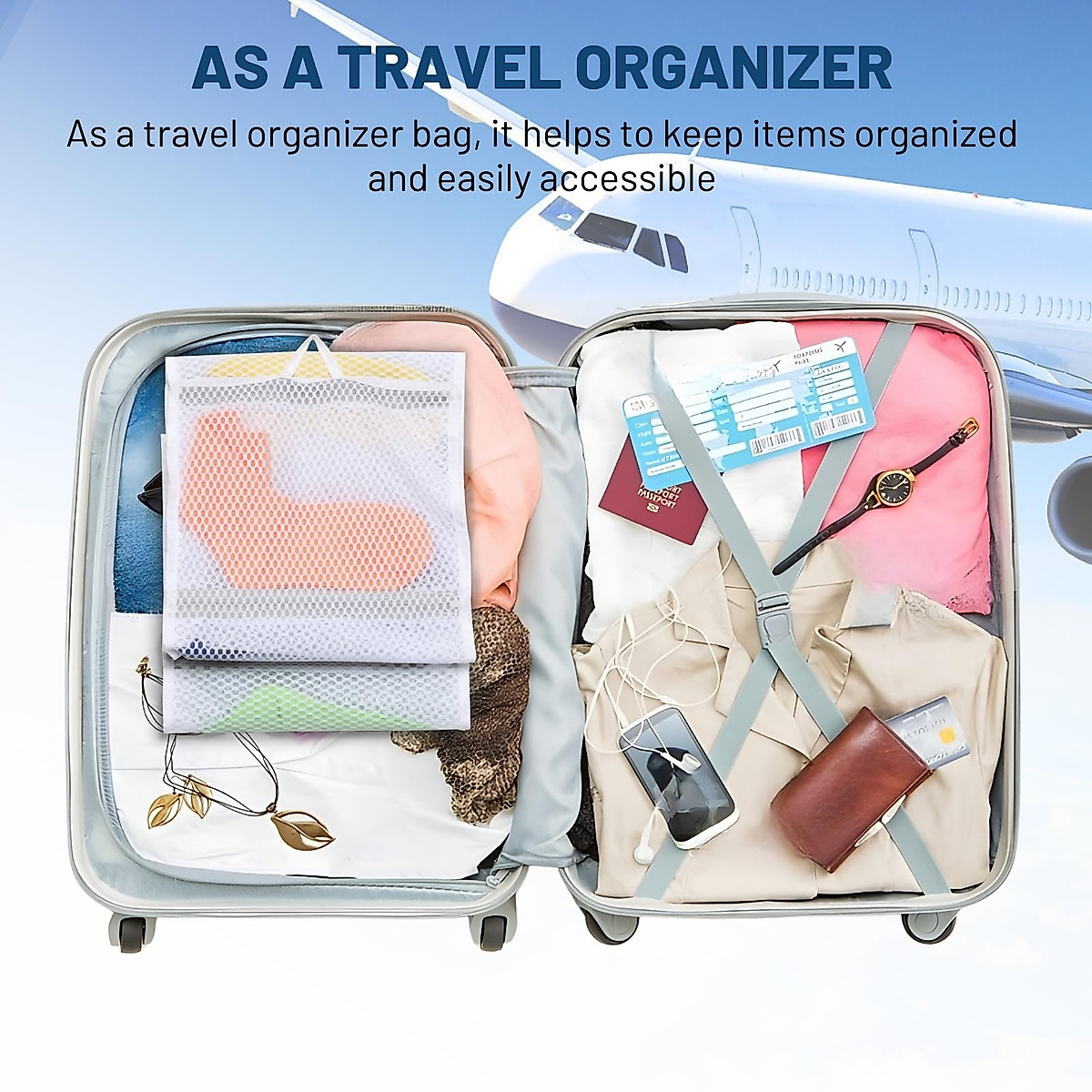 Hanging Closet Organizer with Pockets, 2-Pack Sock Organizers for Washing and Drying, Storage Bags can Organize Socks, Bra Underwear Underpants and Scarves Gloves, Hanging Travel Organizer