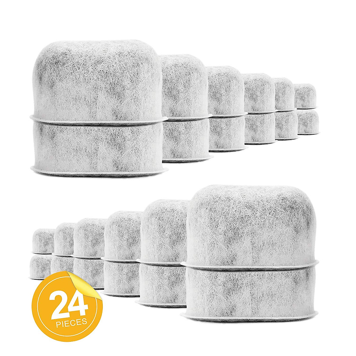 Pack of 24 Replacement Charcoal Water Filters for Keurig Coffee Machines By Housewares Solutions