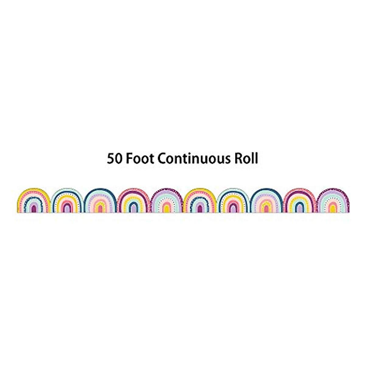 Teacher Created Resources Oh Happy Day Rainbows Die-Cut Rolled Border Trim - 50ft - Decorate Bulletin Boards, Walls, Desks, Windows, Doors, Lockers, Schools, Classrooms, Homeschool & Offices
