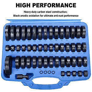 BTSHUB 52-in-1 Custom Bushing Driver Set Transmission Wheel Axle Bearing Race and Seal Installer Remover Tool Kit