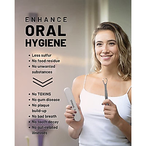 Tongue Scraper for Adults - Oral Care Tool to Remove Plaque, Fight Bad Breath and Enhance Teeth Care, Ergonomic Handle for Better Hygiene also for Kids, Comes With Storage Box, Easy Use, Sterilizable