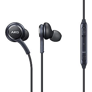 ElloGear OEM Earbuds Stereo Headphones for Samsung Galaxy S10 S10e Plus Cable - Designed by AKG - with Microphone and Volume Buttons (Grey)