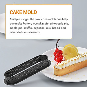 YUPVM 12 Pieces Oval Tart Rings Heat-Resistant Perforated Cake Mousse Non Stick Bakeware Tart Cake Cake Rings