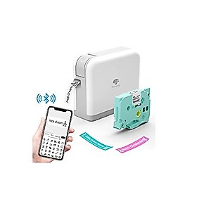 Phomemo Labeler P3200 Label Makers,Portable Bluetooth Label Printer Machine,Phone Pad Support,iOS Android,with 1 Pack Laminated Tape,Gift for Women,Men,Home,Office,School,Type-C Recharger-Grey