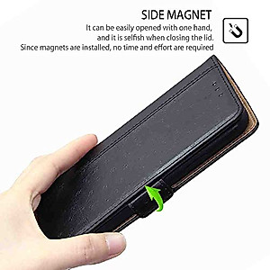 CyrGuard Phone Cover Wallet Folio Case for Oppo Reno 2, Premium PU Leather Slim Fit Cover for Reno 2, Good Touch, Black