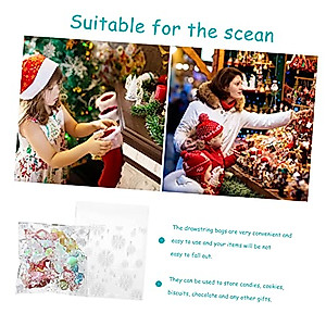 Abaodam 400 Pcs Snowflake Self-adhesive Bag Christmas Pouches Biscuit Storage Pouch Cellophane Treat Bags Cookie Packaging Bags Holding Bag Clear Wrapping Bags Baking Bag Opp Candy