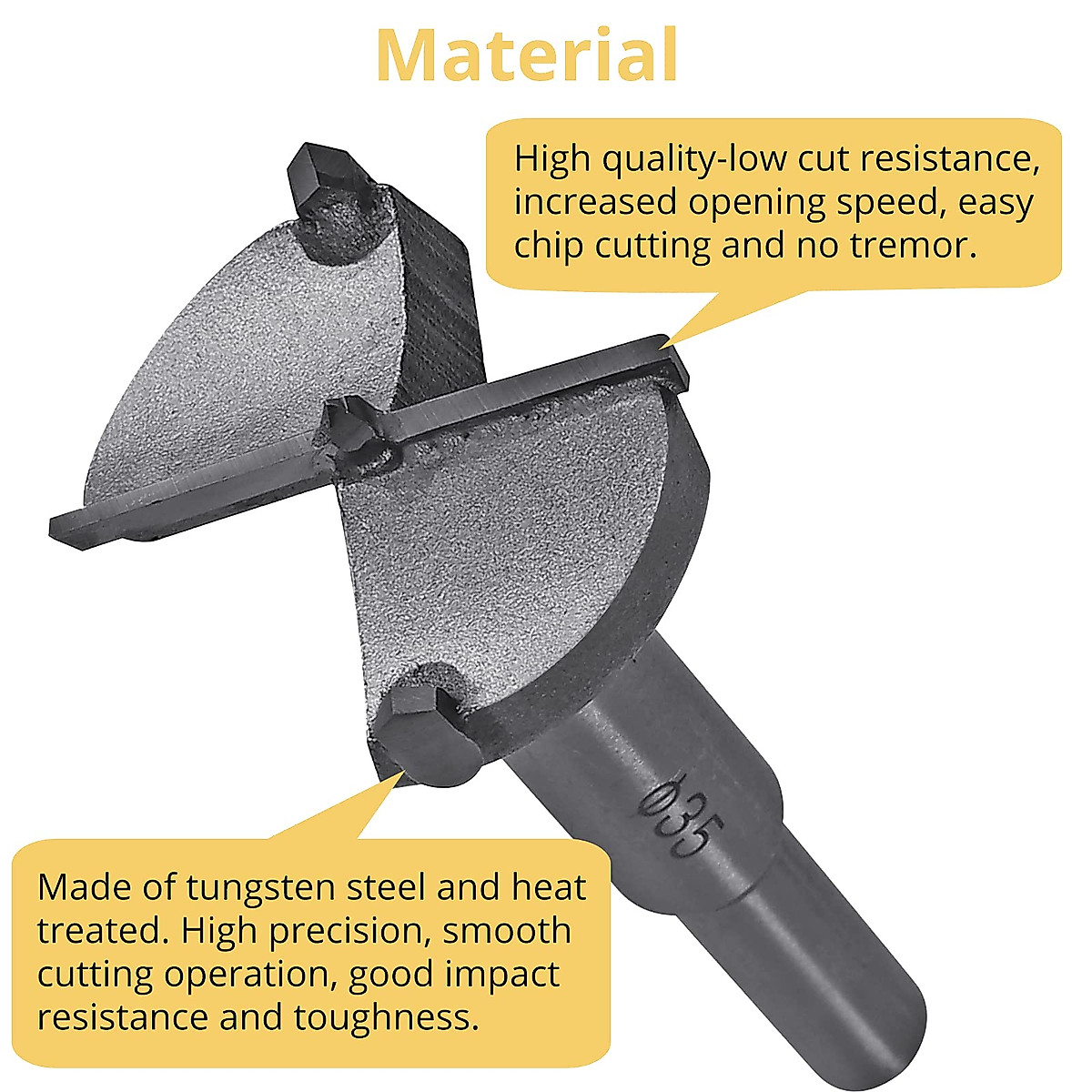 AMTOVL Forstner Drill Bit Set 16 Pcs Carbide Forstner Bits 15-35mm Woodworking Hole Saw Hinge Drill Bit High Speed Steel Drill Bits for Wood Plastic Plywood