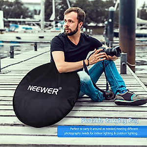 NEEWER 59"x79"/150x200cm Light Reflectors for Photography, Portable 5 in 1 Collapsible Multi Disc with Bag - Translucent, Silver, Gold, Black, White Diffuser for Studio and Outdoor Lighting