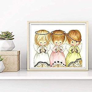 Huacan Diamond Painting Kits for Adults Square Full Drills Home Wall Decor Angel Pattern,30x40cm/11.8x15.8in