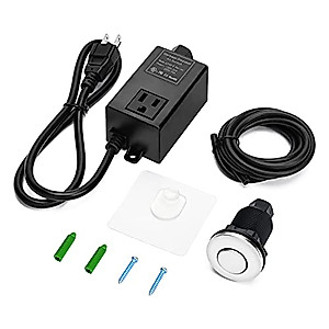 Garbage Disposal Air Switch Kit for SinkTop Waste Disposal with Stainless Steel Polished Short Air Button by briidea