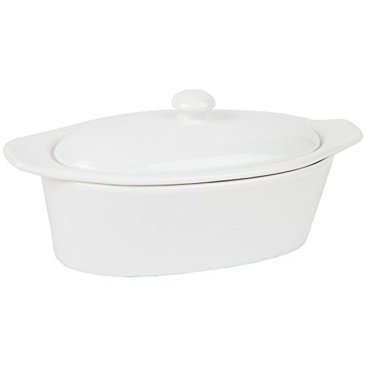 Old Home Kitchen Butter Keeper, Porcelain Butter Boat, White (Standard version)