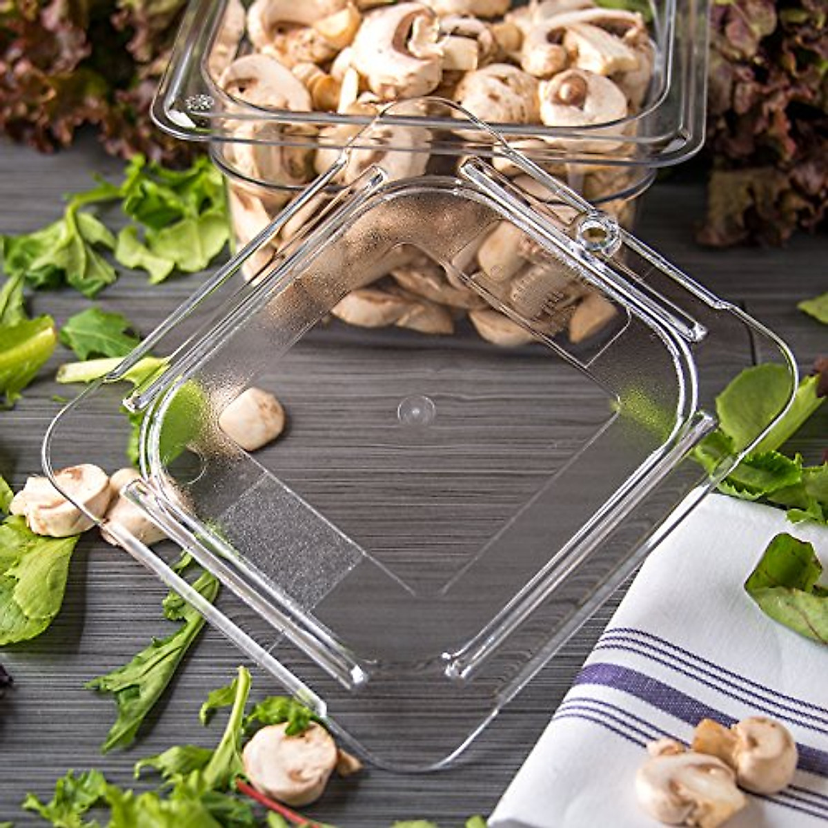 Carlisle FoodService Products 10316U07 StorPlus Sixth Size Polycarbonate Universal Flat Surface Food Pan Lid, Clear