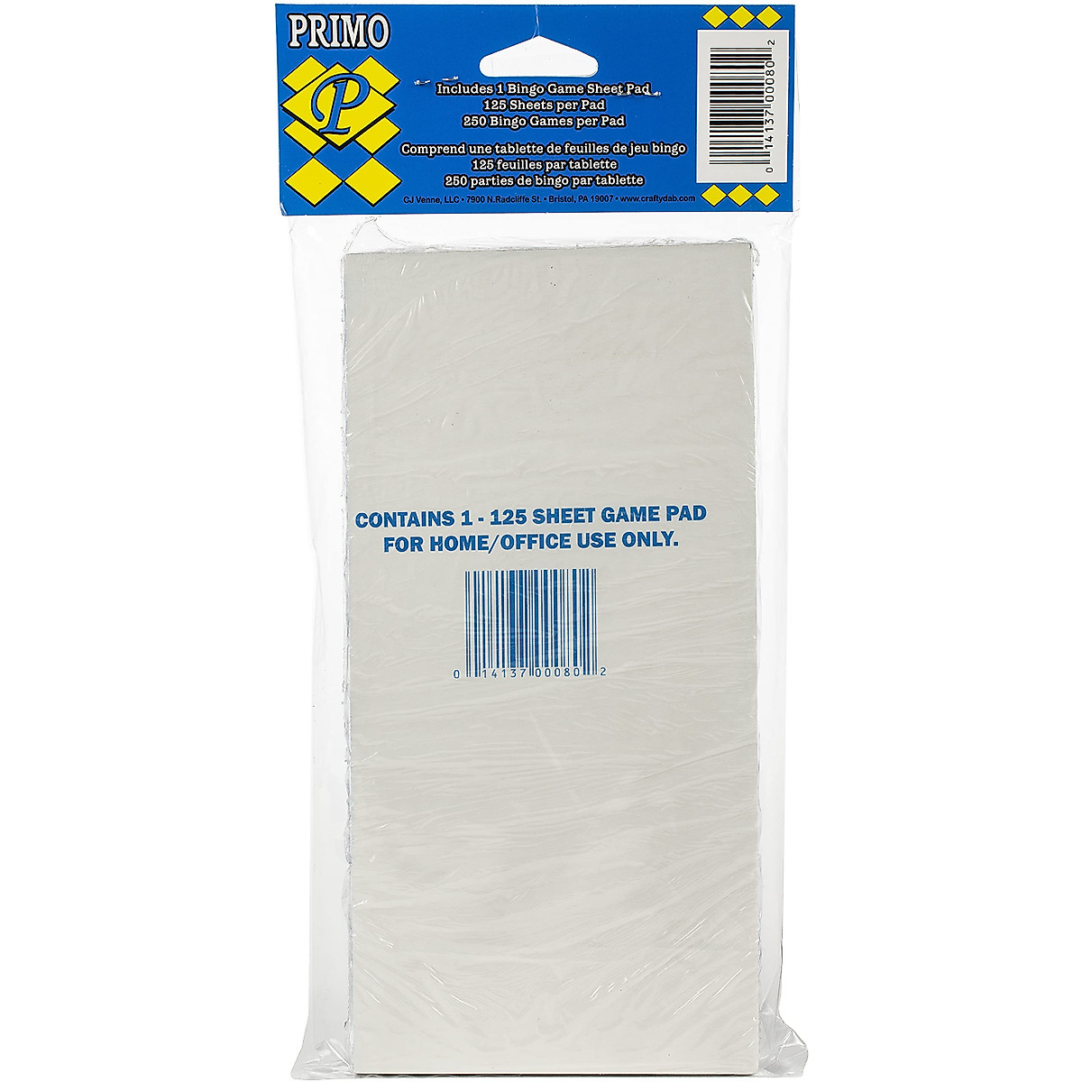 Clarence J. Venne, LLC Primo Bingo Paper 2-Game Sheets